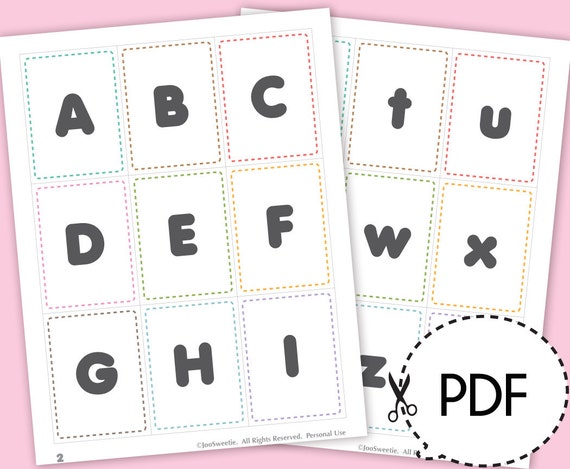 Alphabet Flash Cards Printable PDF Download