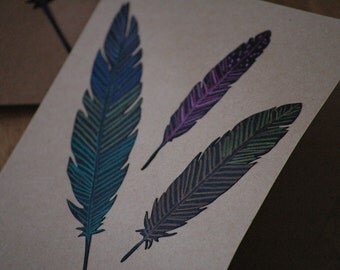 Popular items for feather card on Etsy