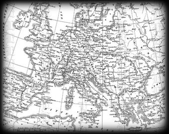 Vintage World Map Printable Graphic Digital by luminariumgraphics