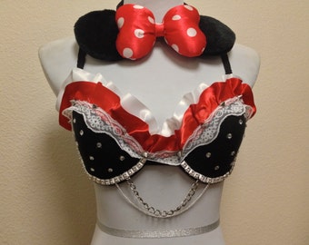 Minnie mouse bra | Etsy