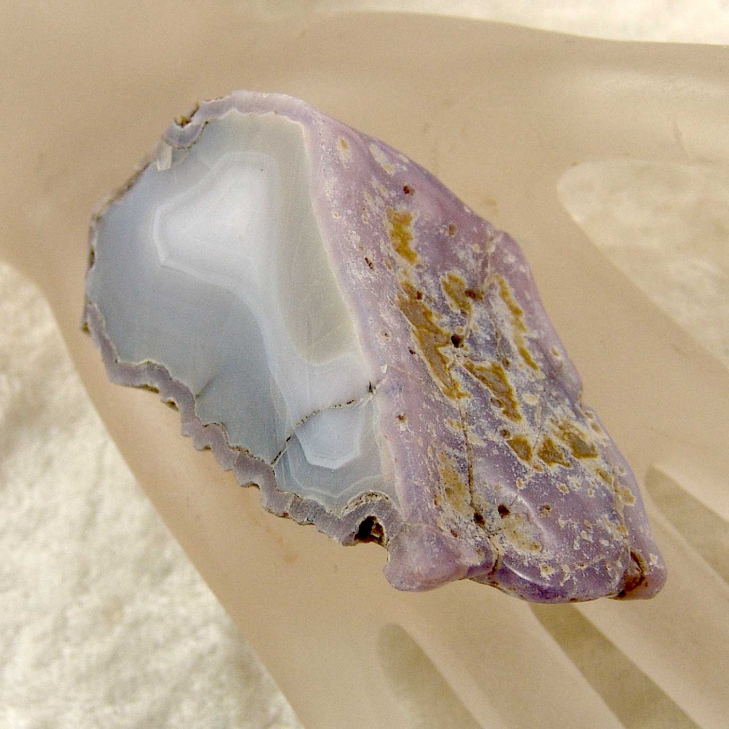 Natural Holly Blue Chalcedony Agate with Lilac Skin Rough