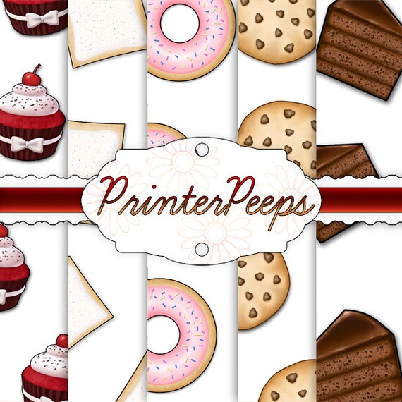 Items similar to Digital Paper Pack Digital Scrapbook Paper Dessert ...