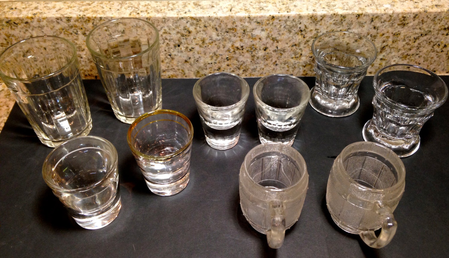 10 Funky Clear Glass Barware Lot Heavy & Sturdy Shotglass – Haute Juice
