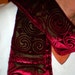 Hand printed embossed Velvet scarf celtic spiral design