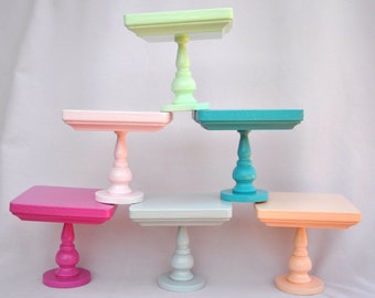 Mini cake stand, 4" square top, available in a variety of colors, made ...