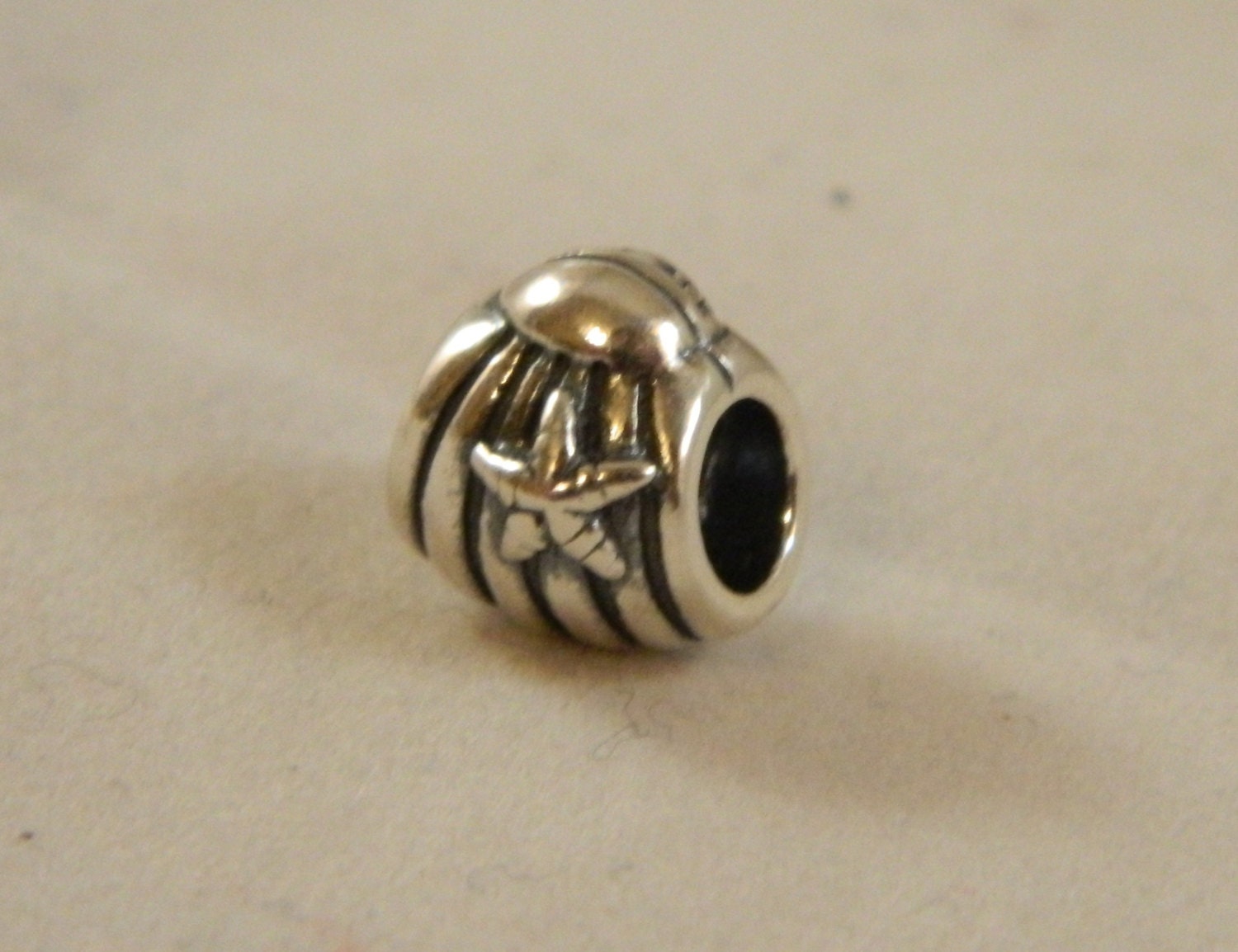 Authentic Pandora Sea Shell Bead Charm S925 Ale by JCNormsJewelry