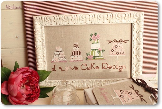 I Love Cake Design Cross stitch Pattern by MadameChantillyxxx