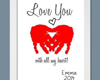 Popular items for baby handprint art on Etsy