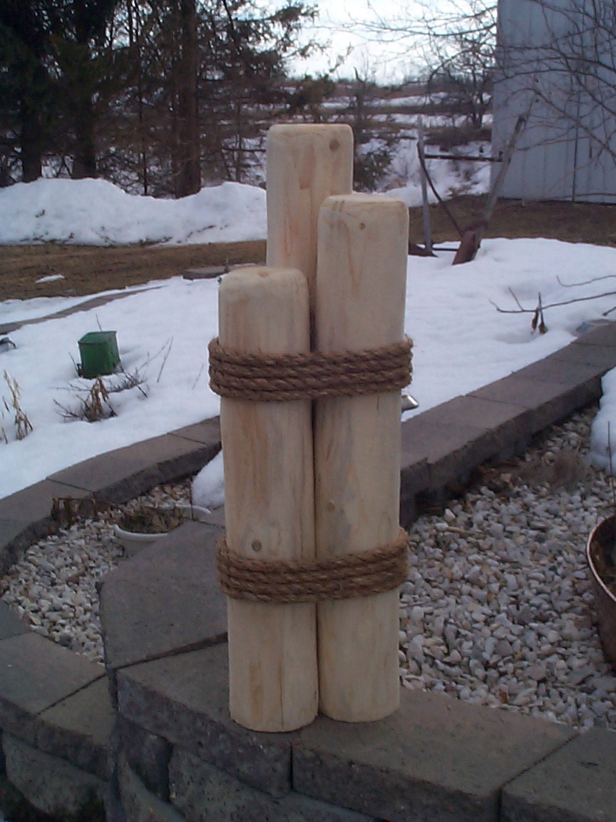 Nautical Piling or Pier Lawn Ornament Wood Garden Decoration
