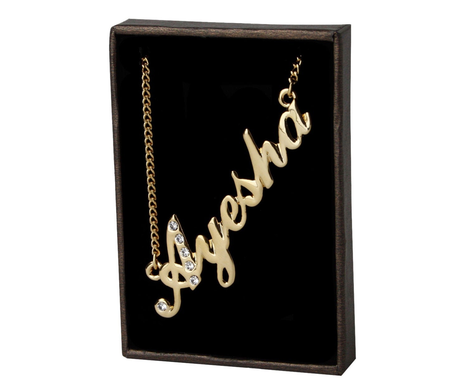 Name Necklace Ayesha Gold Plated 18ct Personalised Necklace