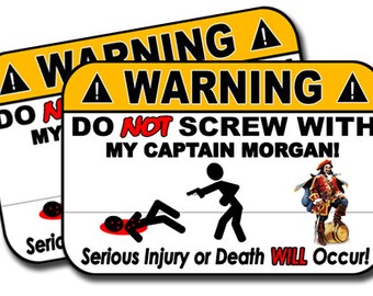 Captain Morgan 2 Pack of Window Decals / Warning Sign Stickers Are ...