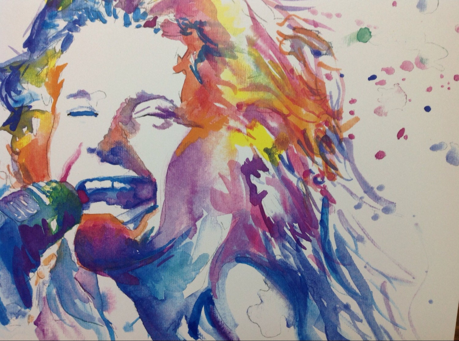 JANIS JOPLIN Kosmic Blues colorful watercolor