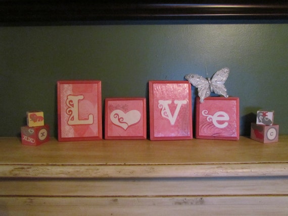 Items similar to L-O-V-E Letter Plaques on Etsy