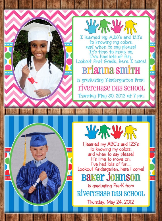 Dinyehe Pre K Graduation Invitation Wording