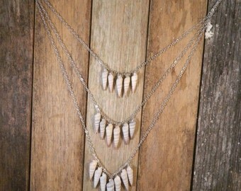 White Shell Spike Necklace Bride Bridal Wedding by sassandwiggle