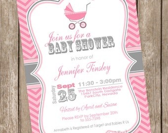 Chevron Butterfly Baby Shower Invitation Chevron butterflies