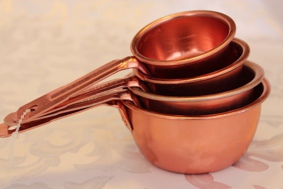 Vintage Color Craft Measuring Cups Aluminum Set of Four