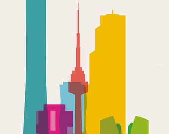 Shapes of London art print by DesignedbyYoni on Etsy