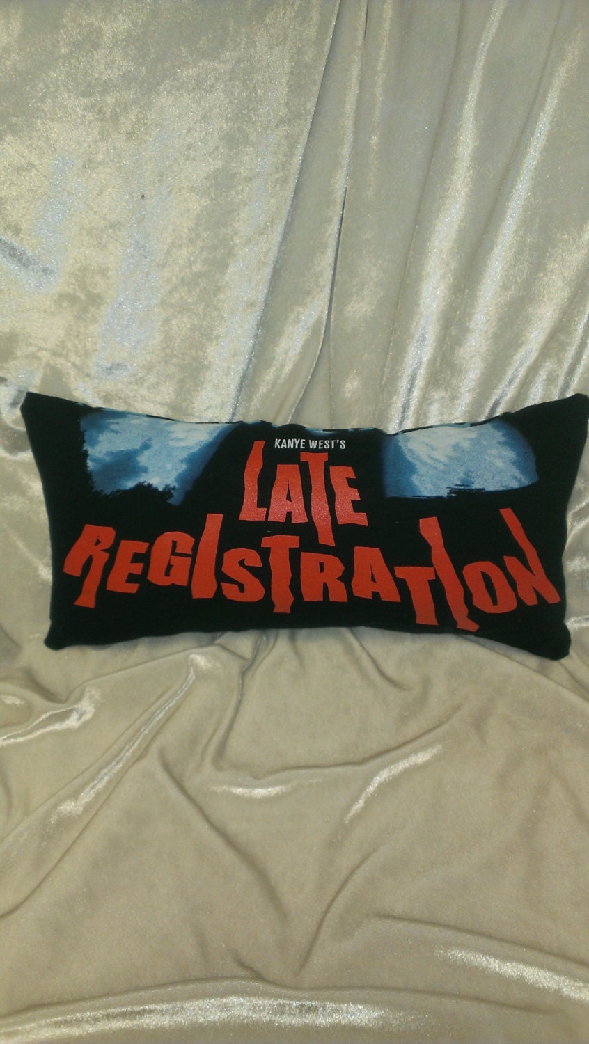 kanye west late registration t shirt pillow