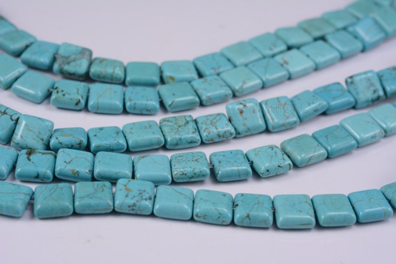 blue Chinese turquoise square beads pillow beads jewelry