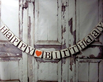 Happy birthday Banners BIRTHDAY SIGNS Rustic Birthday Decorations ...