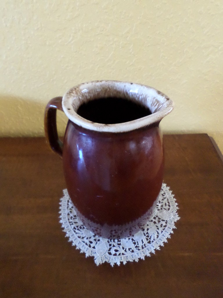 Hull/Pitcher/Brown Drip Glaze/Milk Pitcher/Maple Syrup Pitcher – Haute ...
