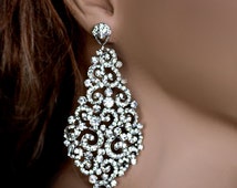 Unique big crystal earrings related items | Etsy