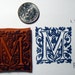 Letter M rubber stamp Wood mounted Monogram P37