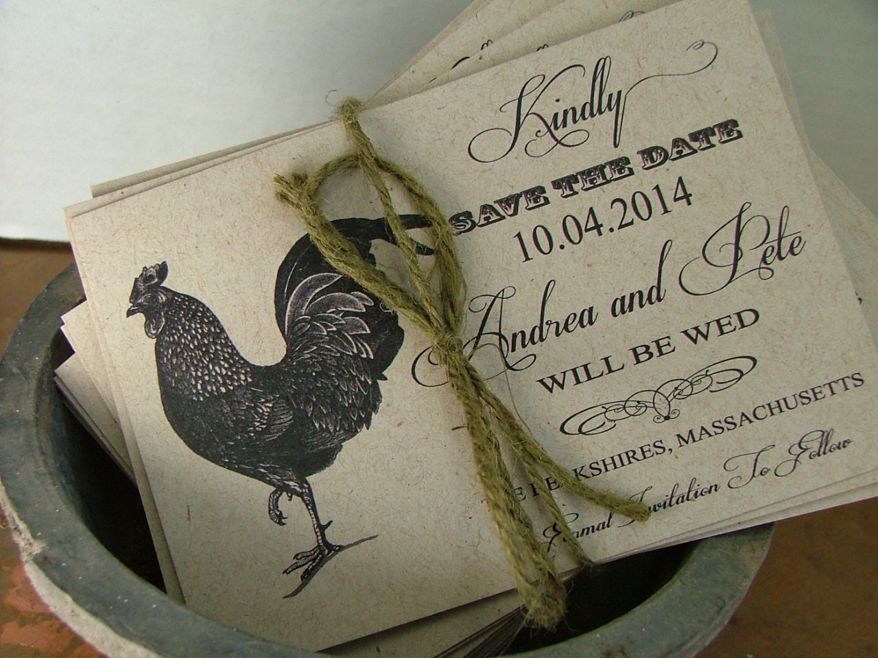 Save the date cards, chicken save the dates, printable save the date ...