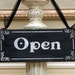 OPEN CLOSED two sided business sign shabby vintage inspired