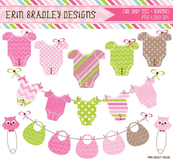 Baby Girls Digital Clipart Graphics Baby by ErinBradleyDesigns