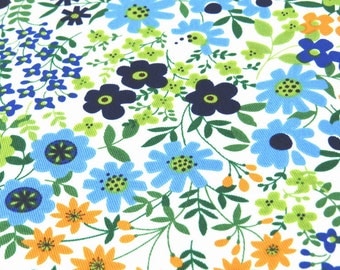 Floral cotton fabric | Etsy