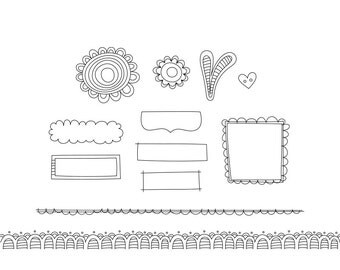 Saturday Doodles Digital Stamps Clipart Clip Art by MissTiina