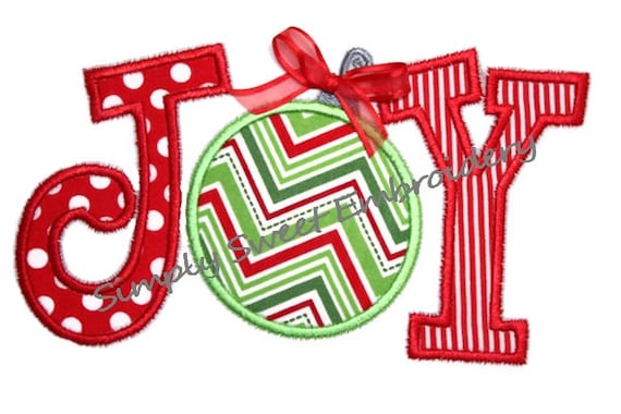 Joy Machine Embroidery Applique Design