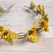 Sunflower crown floral headband rustic hair by gardensofwhimsy