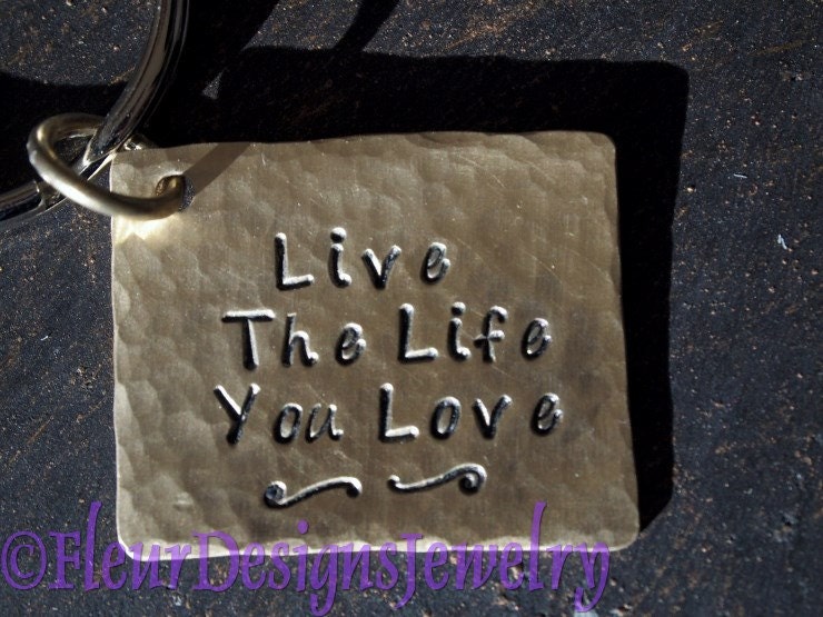 Live The Life You Love Hand stamped by FleurDesignsJewelry on Etsy