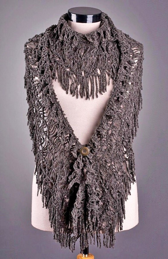 SuperSOFT LONG Seaweed Macrame Hand-knitted Infinity Scarf