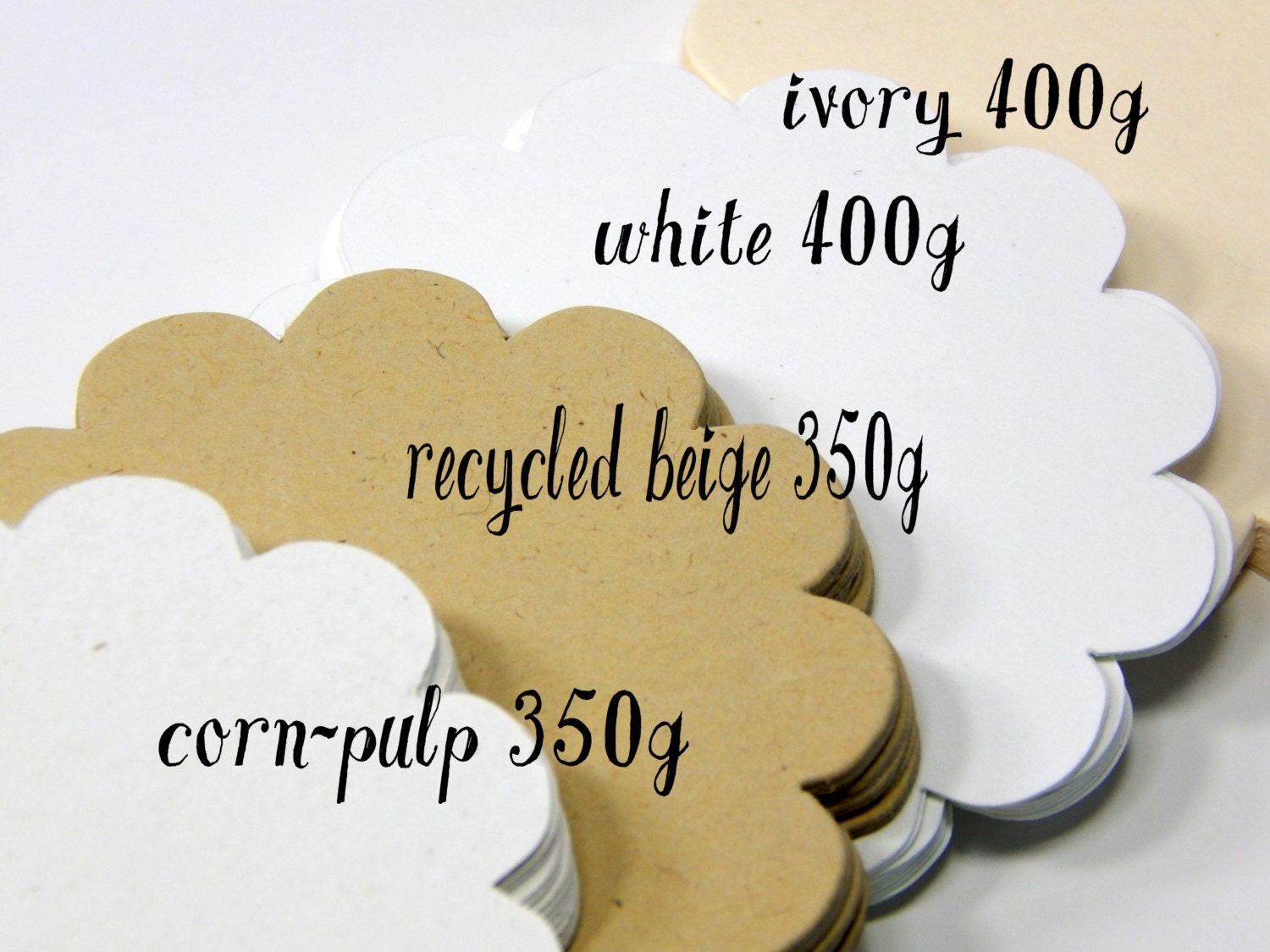 Small Scallop Round Die Cuts 10 Eco-friendly THICK cardstock