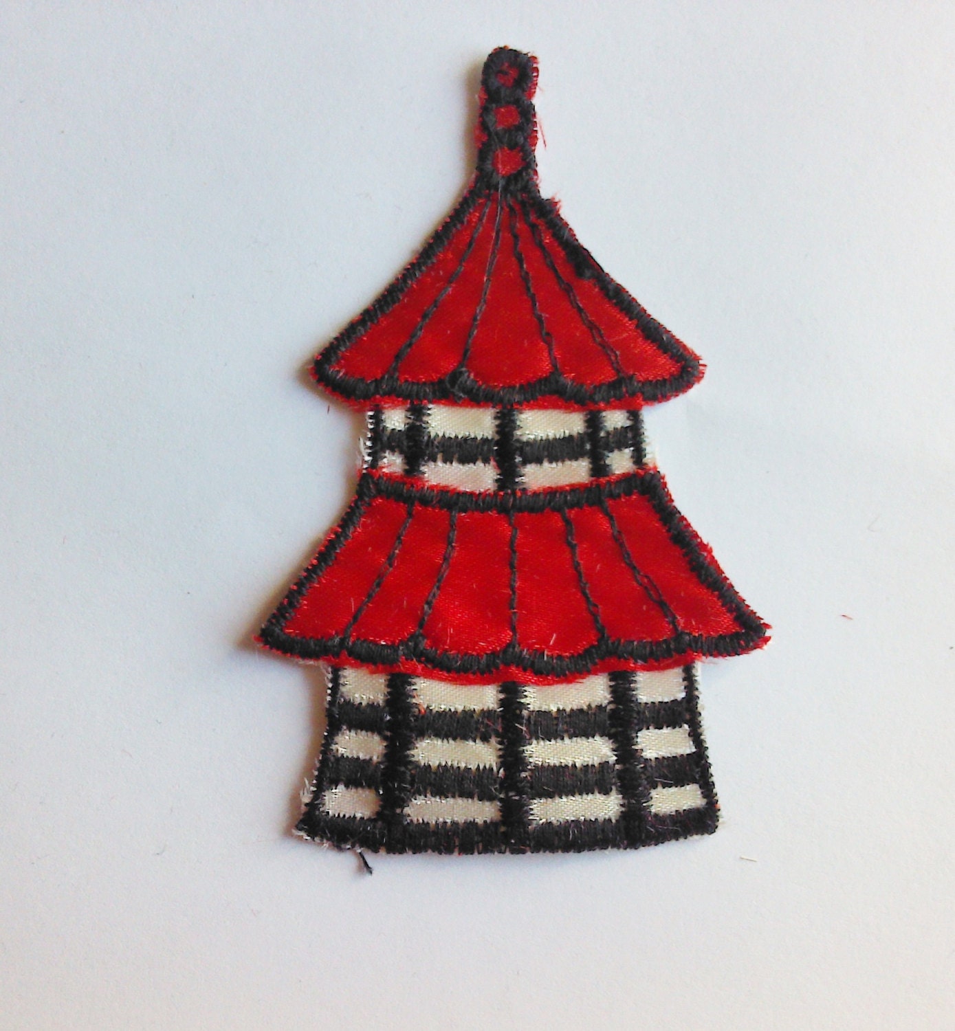 Red and White Tower – 1970’s New Vintage Patch Applique – Haute Juice