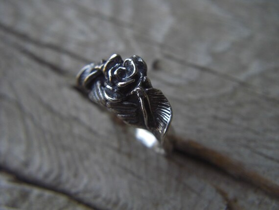 Rose ring in sterling silver