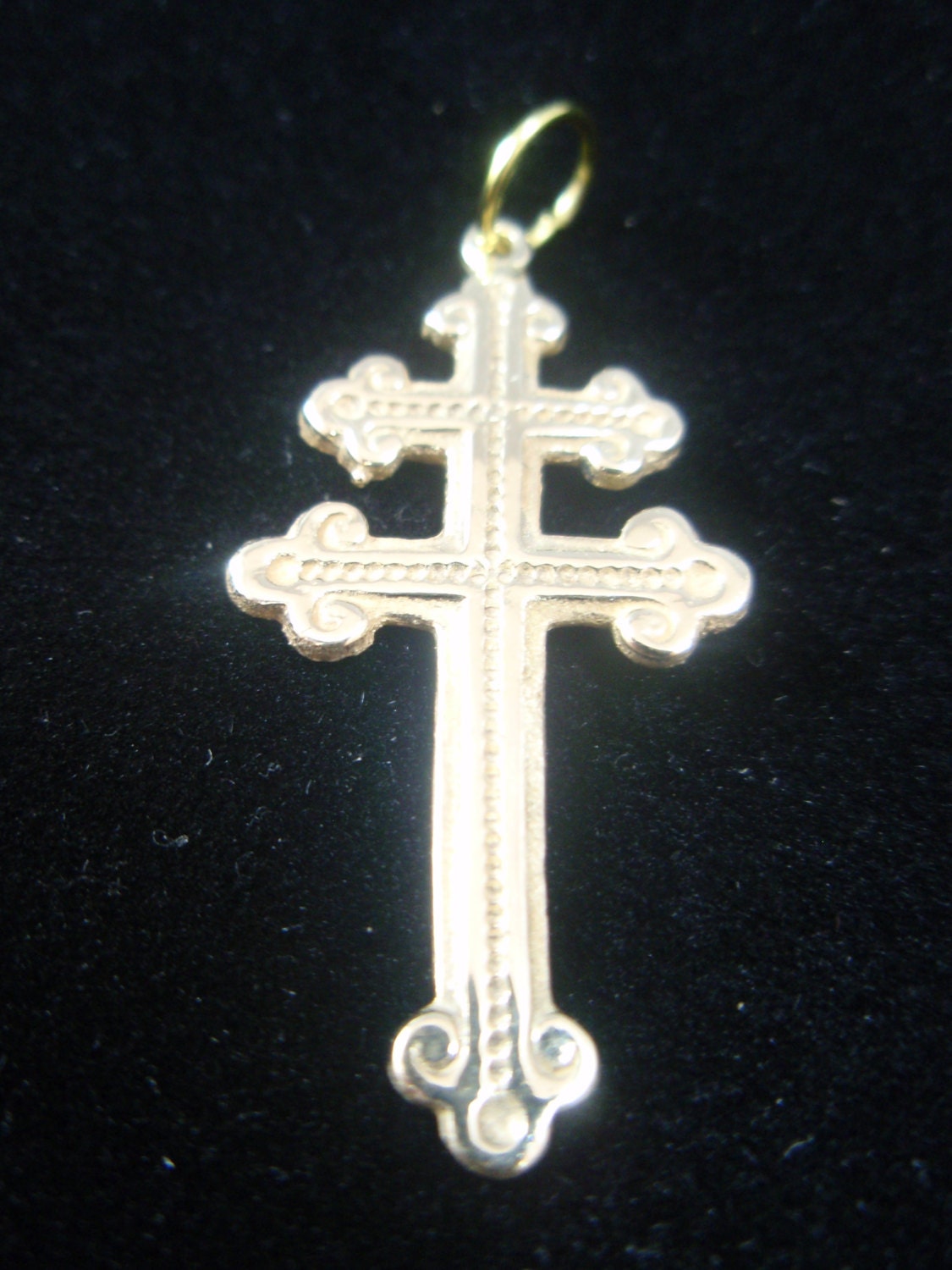 Cross of Lorraine Magnum Pi Team Pendant 14k yellow gold