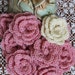 Crocheted Wool Rosary Roses One Decade Set Red or Pink