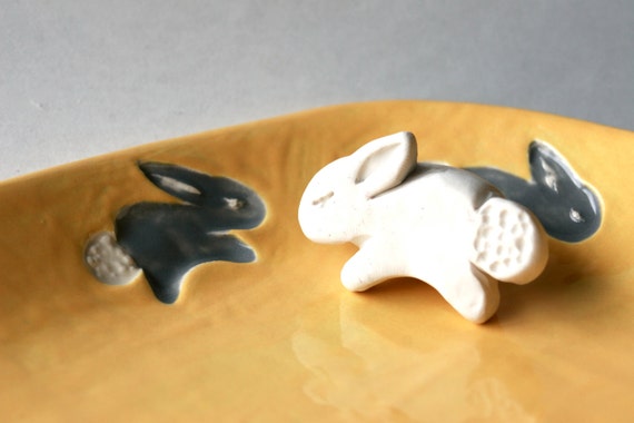 Stamp for Pottery Jumping Bunny Rabbit Tool for Ceramics