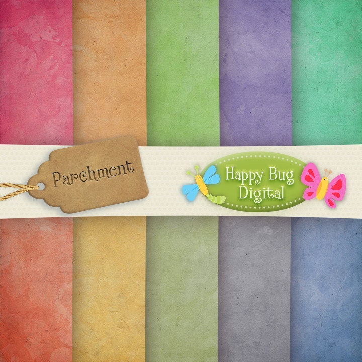 Parchment Paper 10 Colors Digital Paper Pack Commercial Use OK