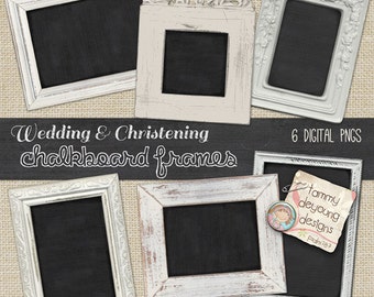 Digital Chalk Frames Clip Art for chalkboards are transparent