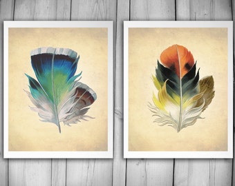 Popular items for vintage feather art on Etsy