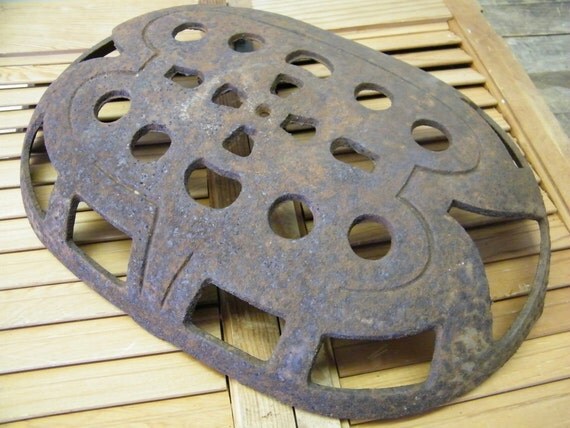 Rusty Old Cast Iron Parlor Wood Stove Part by beneaththerust