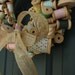 Colorful Wooden Spool Wreath with Burlap Bow