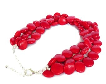 Popular items for Red Statement necklace on Etsy