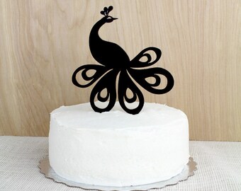 Peacock cake topper | Etsy